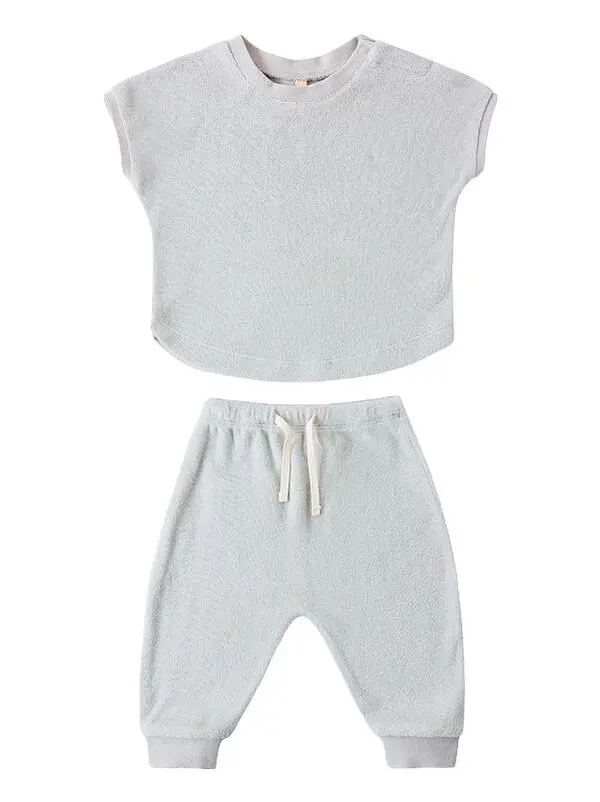 QUINCY MAE Terry Tee & Pant Set - Sky