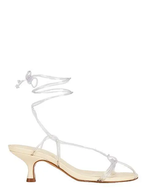 Farm Rio Spaghetti Jelly Kitten Heel - Clear & Ivory