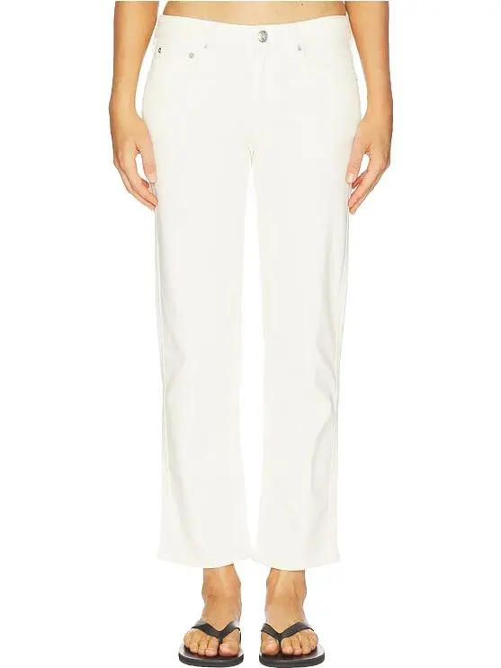 Rag & Bone Harlow Low Rise Ankle Straight Jeans - Ecru