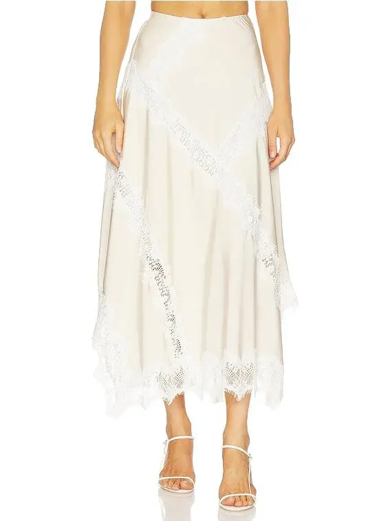 MORE TO COME Merrick Lace Maxi Skirt - Champagne