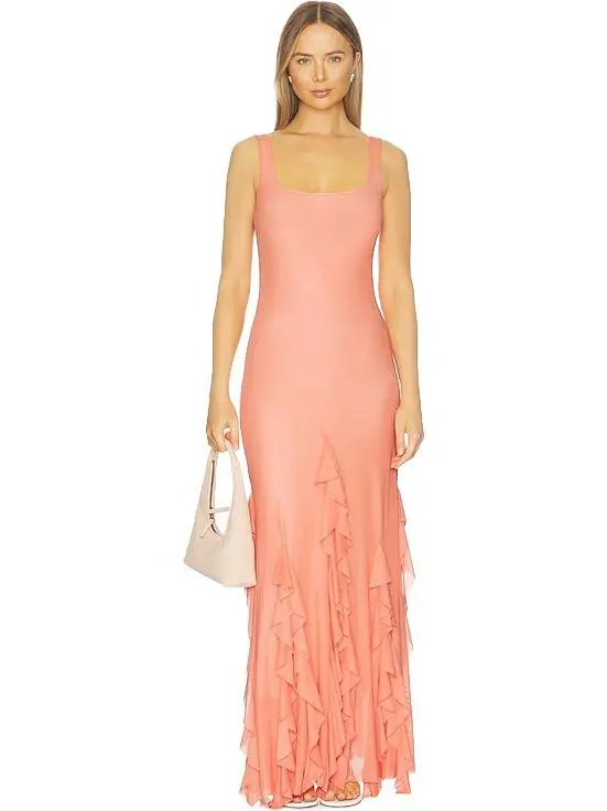 ESPECIA Radiant Long Dress - Coral