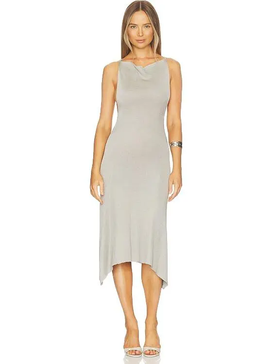 ISA BOULDER Cowl Neck Dress - Ash