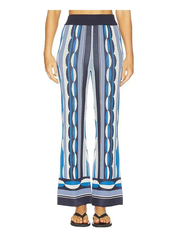 Misa Marla Knit Pant - Blue Geo Stripe Knit