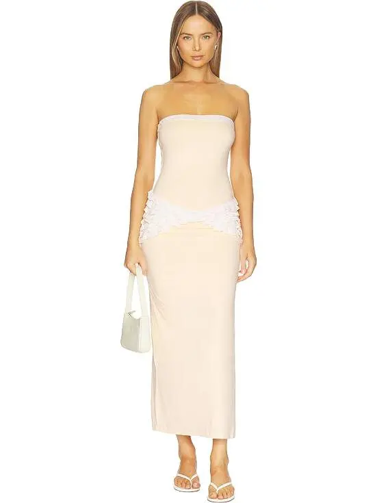AMELIE TEJE Elsa Strapless Ruffle Dress - Butter