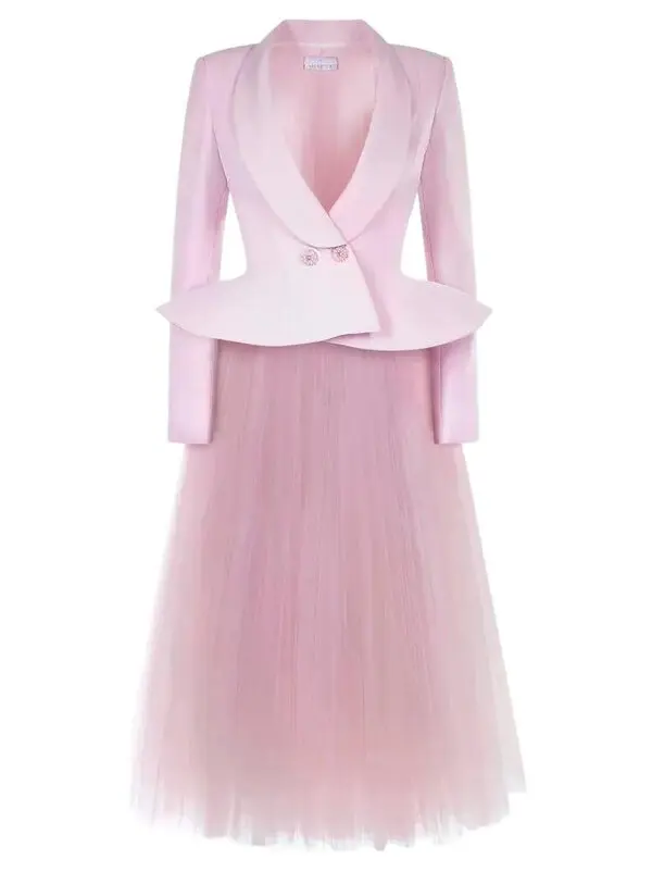 ARAFTU Peplum Tulle-skirt Dress - Pink
