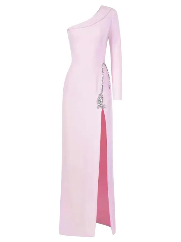 ARAFTU One-shoulder Crystal-embellished Dress - Pink