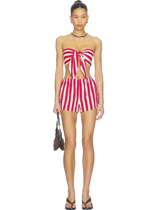 MORE TO COME Amaltha Short Set - Red & White Stripe