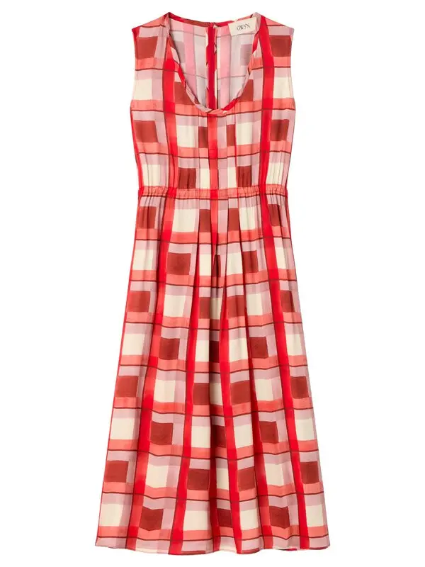 GWYN Claudia Checker Dress - Red,pink Check