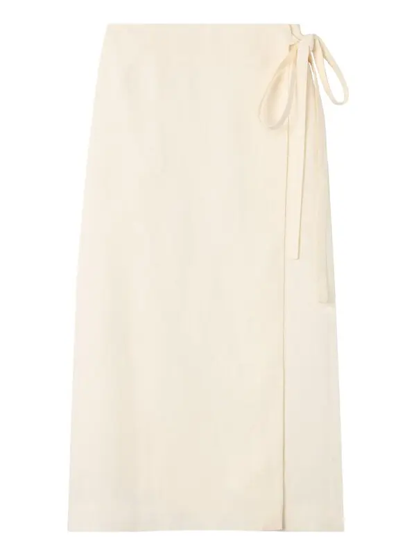 GWYN Francesca Wrap Skirt - Off White