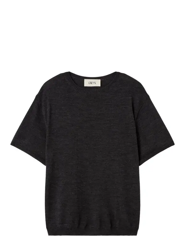 GWYN The Knit Luxe Tee - Charcoal