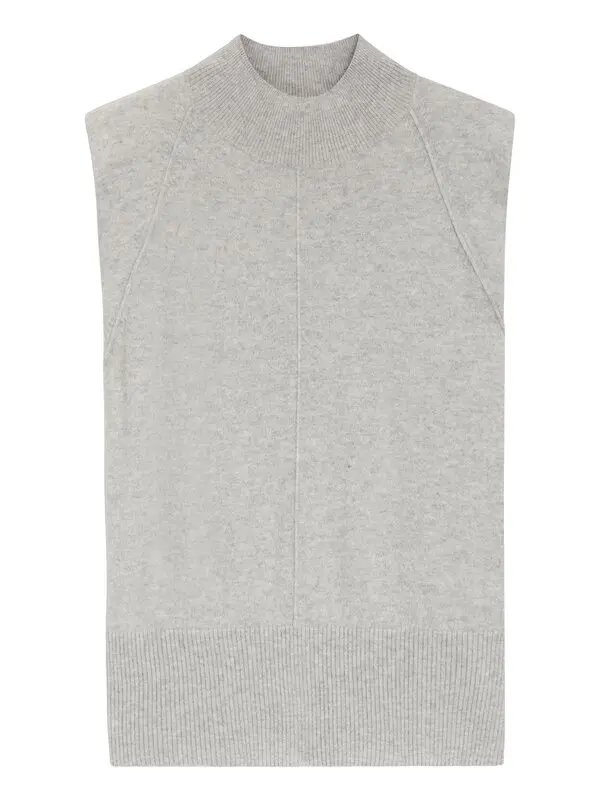 BOSS Sleeveless Knitted Top - Light Grey
