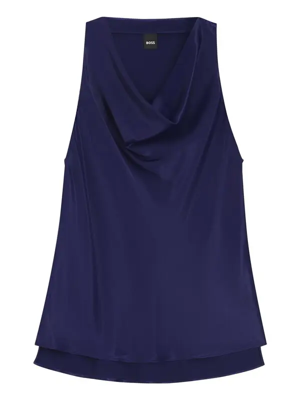 BOSS Cowl-neck Satin Blouse - Dark Purple
