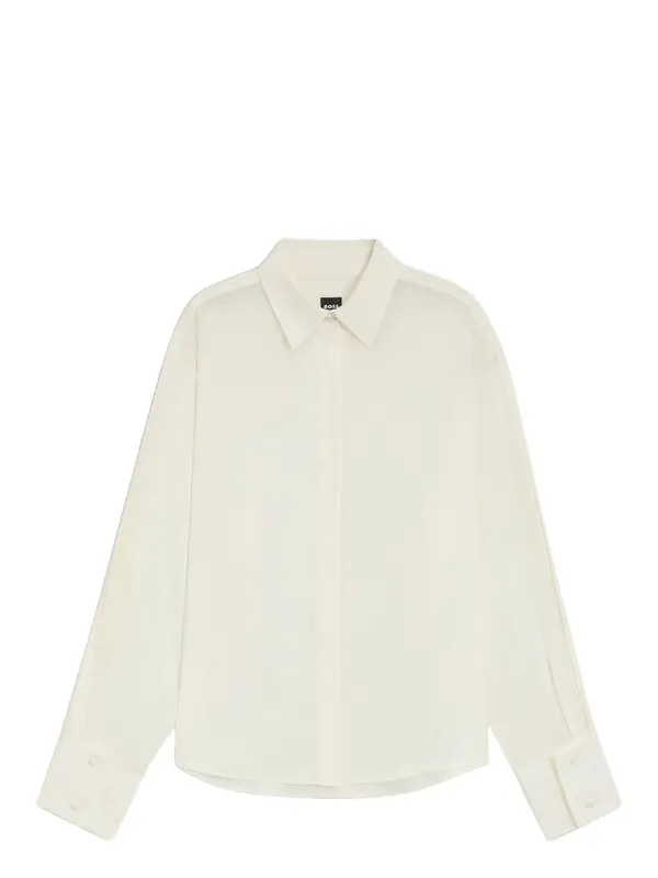 BOSS Relaxed-fit Silk Blouse - White