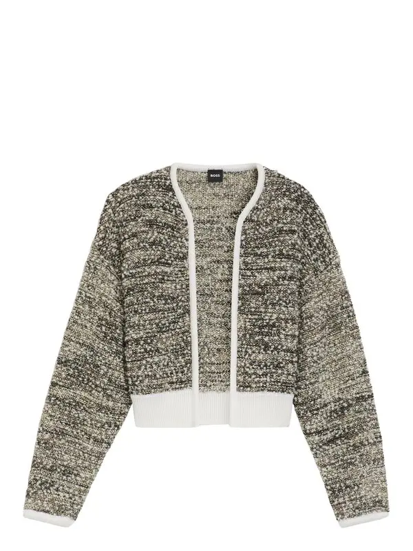 BOSS Sparkling Tweed Cardigan In Wool Blend - Patterned