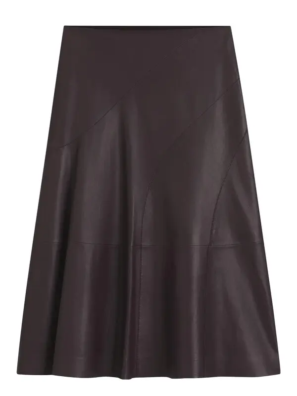 BOSS Nappa Leather A-line Skirt - Light Purple