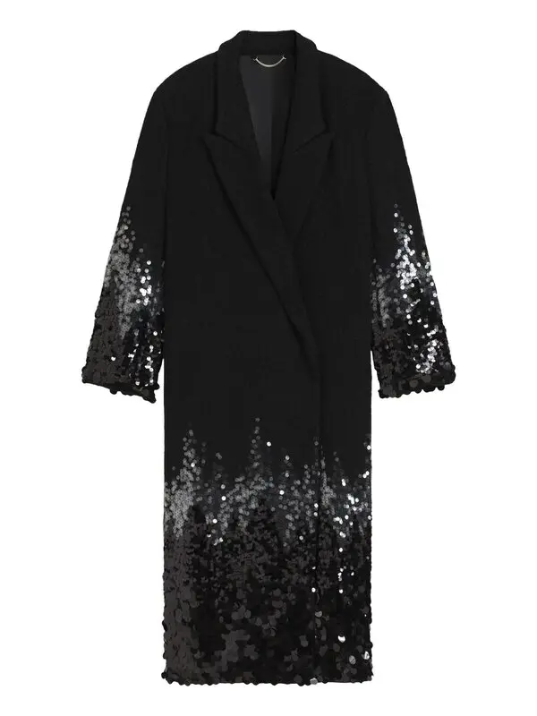 BOSS Sequin-embellished Wool-blend Coat - Patterned