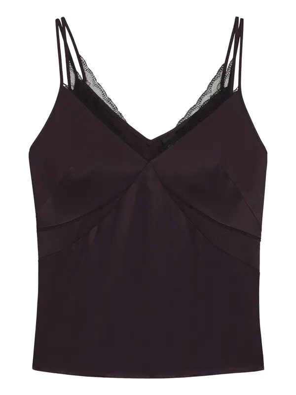 BOSS Lace-trimmed Satin Camisole - Light Purple