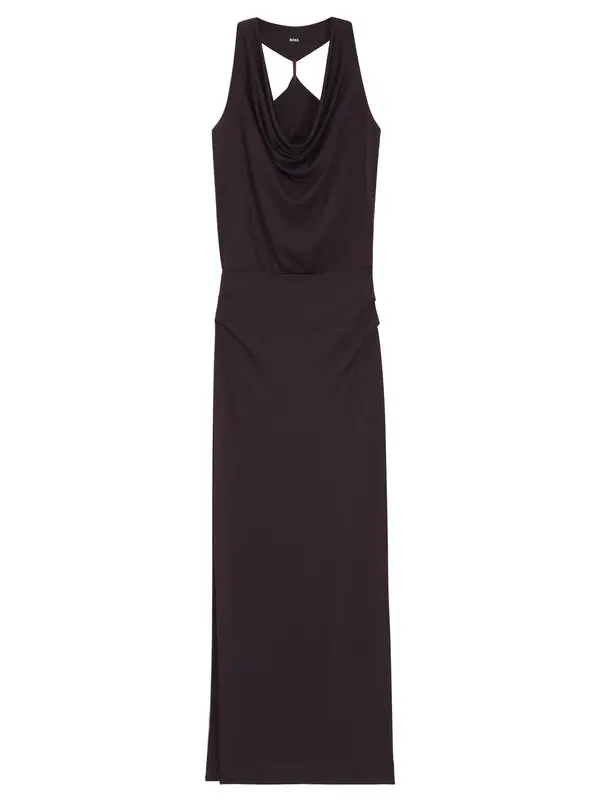 BOSS Cowl-neck Dress With Metal Detail - Light Purple
