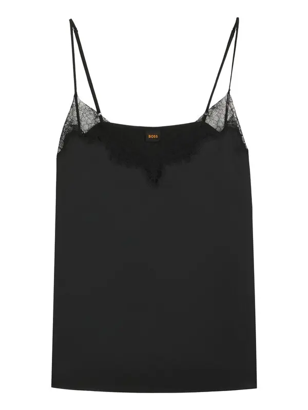 BOSS Lace-trimmed Satin Camisole - Black