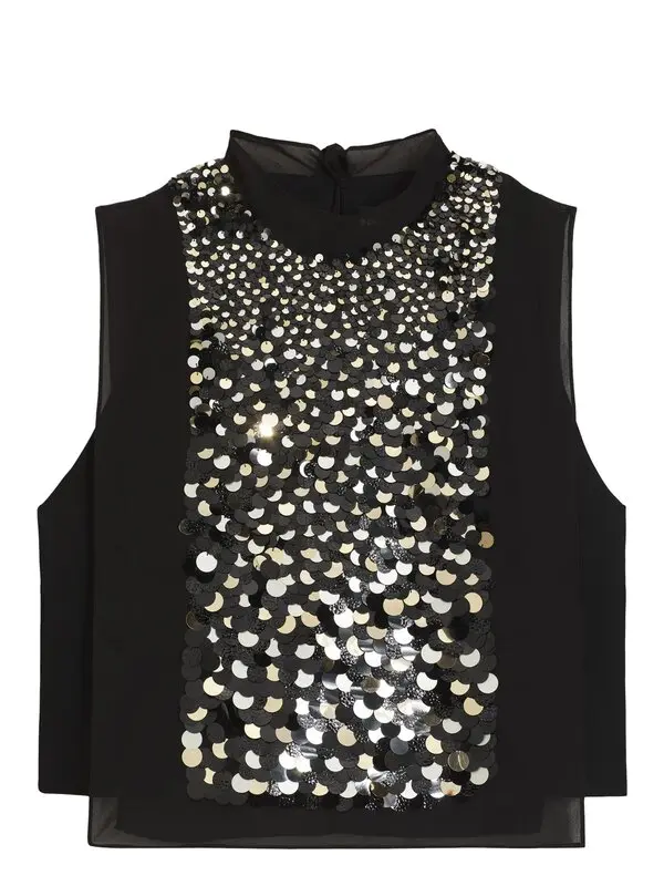 BOSS Regular-fit Blouse With Sequins - Black