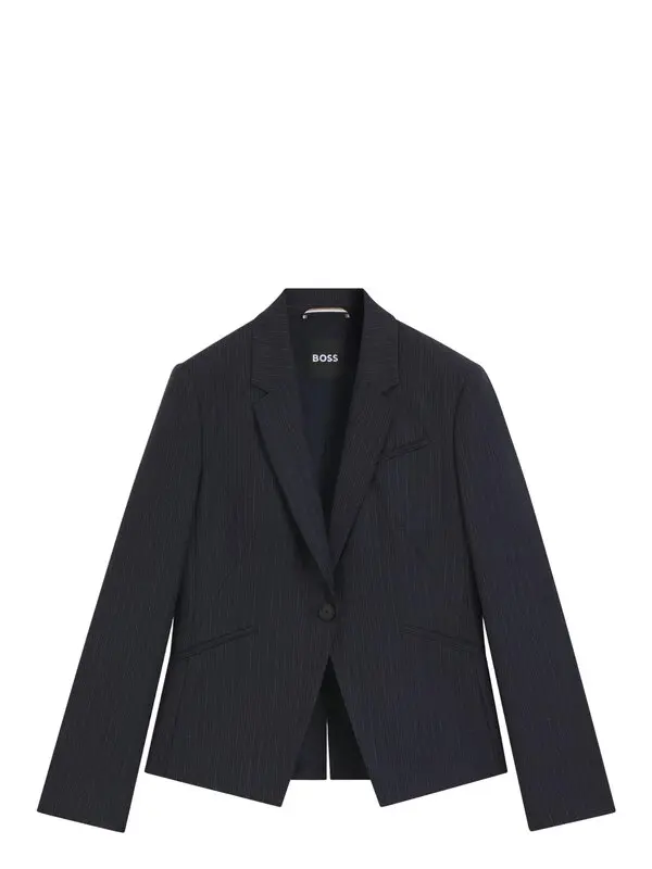 BOSS Slim-fit Striped Blazer - Dark Blue