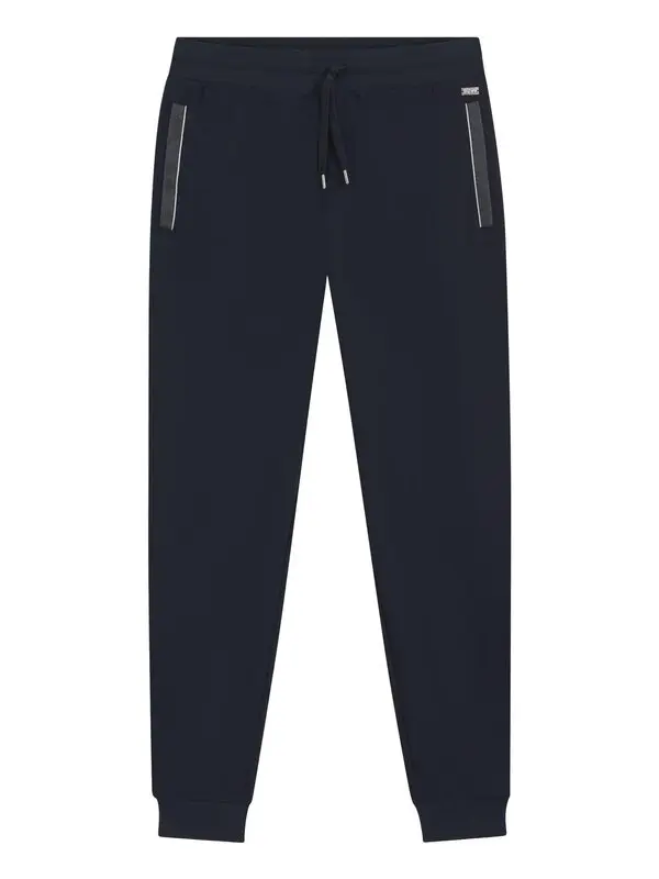 BOSS Pocket-detail Tracksuit Bottoms In A Cotton Blend - Dark Blue