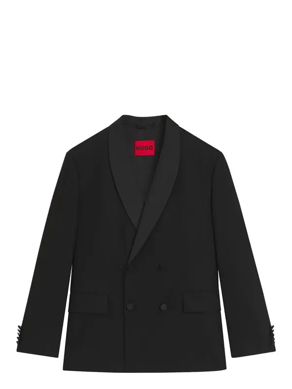 Hugo Modern-fit Tuxedo Jacket With Shawl Lapels - Black