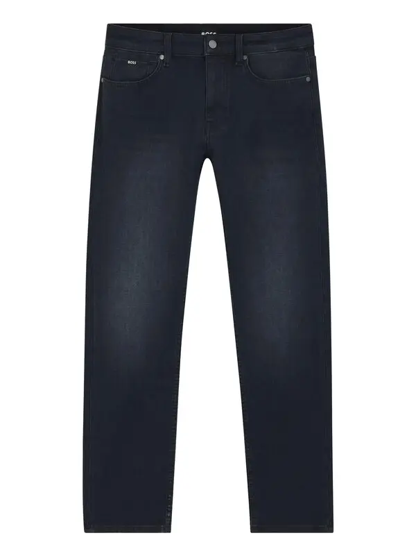 BOSS Slim-fit Knitted Denim Jeans - Dark Blue