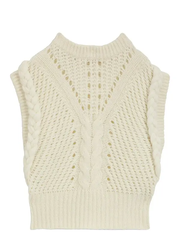 BOSS Relaxed-fit Knit Sleeveless Top - White