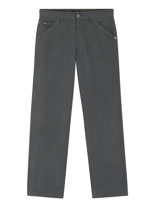 BOSS Jeans In Melange Cotton Denim - Grey