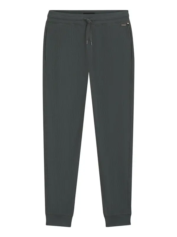 BOSS Cotton-blend Sweatpants With Waffle Structure - Light Green