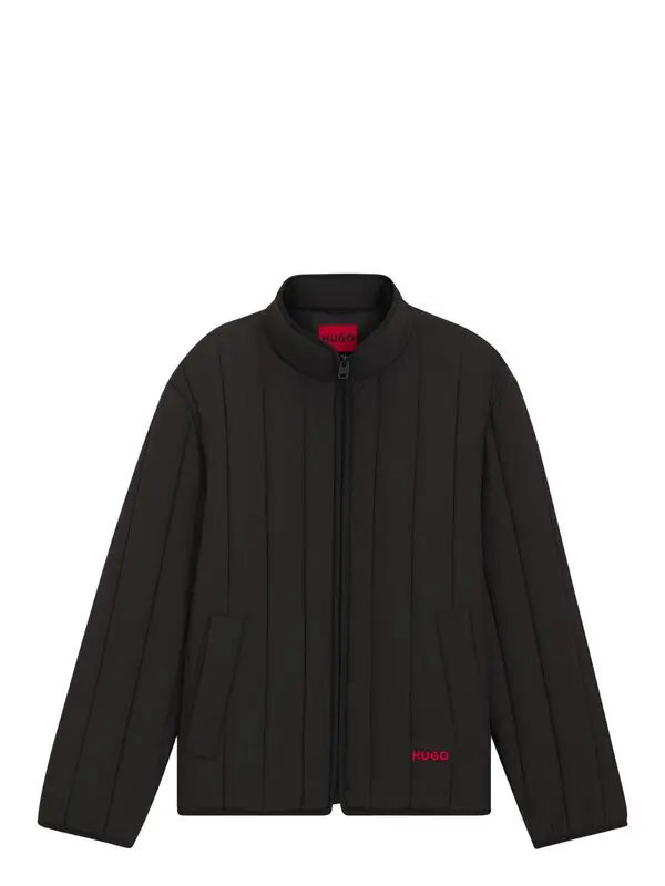 Hugo Logo-detail Quilted Jacket - Black