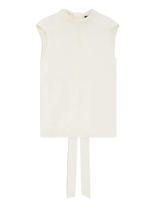 BOSS Regular-fit Tie Neck Blouse - White