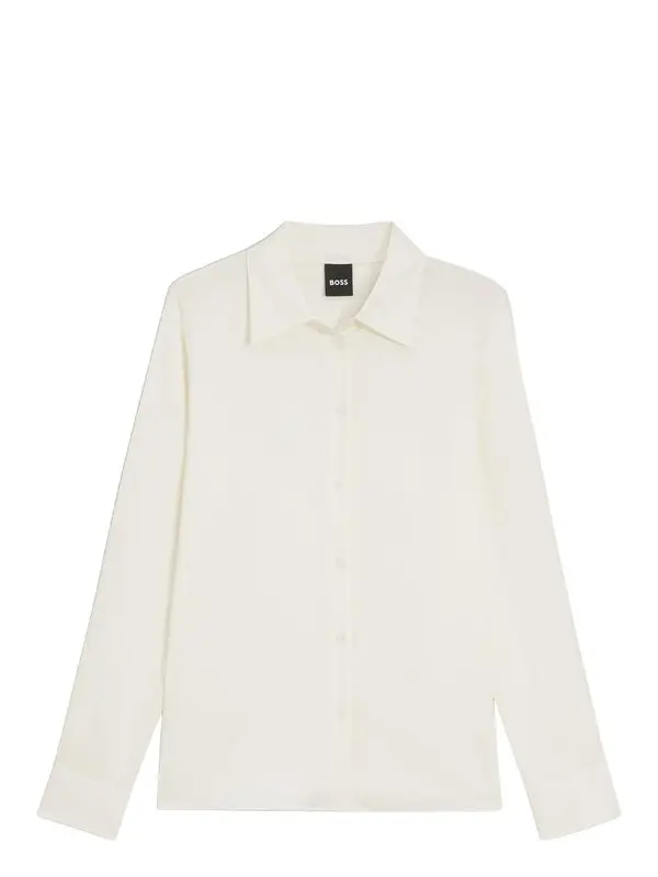 BOSS Regular-fit Stretch Silk Blouse - White