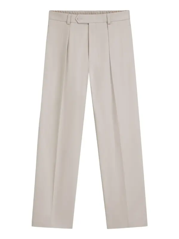 BOSS Micro-patterned Trousers In Cotton - Light Beige