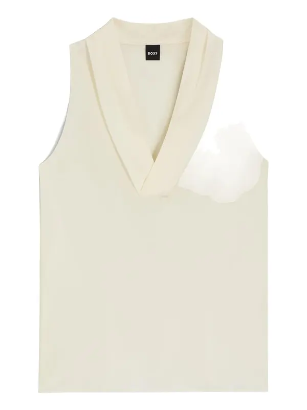 BOSS Sleeveless Sandwashed Silk Blouse - White
