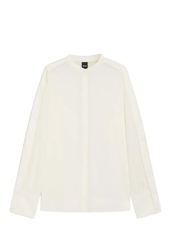 BOSS Regular-fit Sandwashed Silk Blouse - White