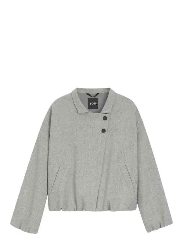 BOSS Regular-fit Sharkskin Blazer - Silver