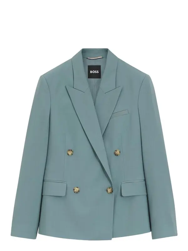 BOSS Regular-fit Blazer In Virgin Wool - Blue