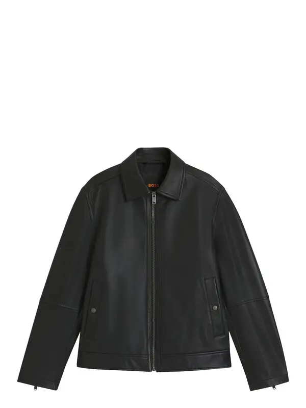 BOSS Nappa-leather Regular Fit Jacket - Black