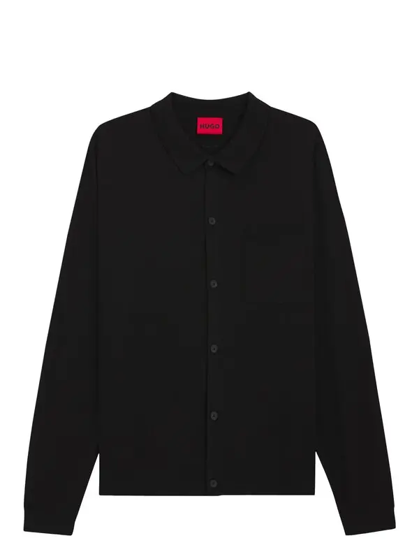Hugo Regular-fit Jacket With Ribbed Trims - Black