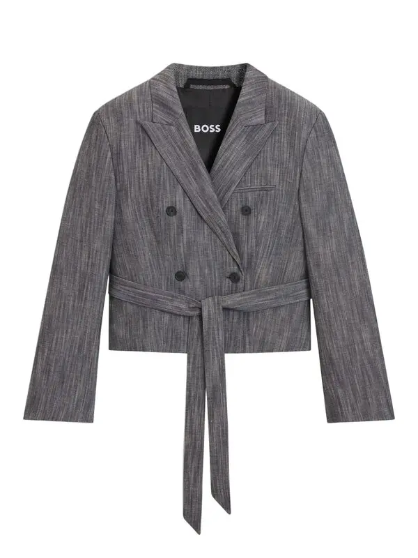BOSS Regular-fit Melange Denim Blazer - Patterned