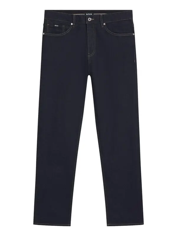 BOSS Straight-fit Jeans In Stretch Denim - Dark Blue