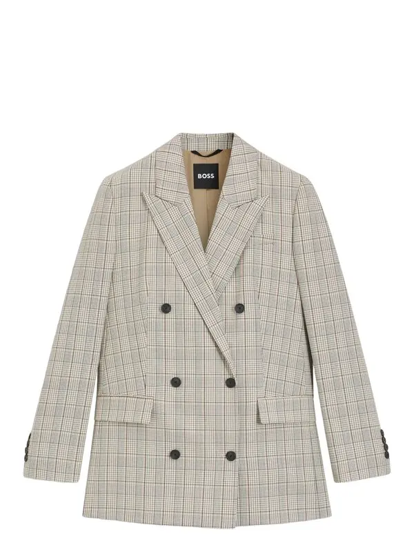 BOSS Checked Regular-fit Blazer - Patterned