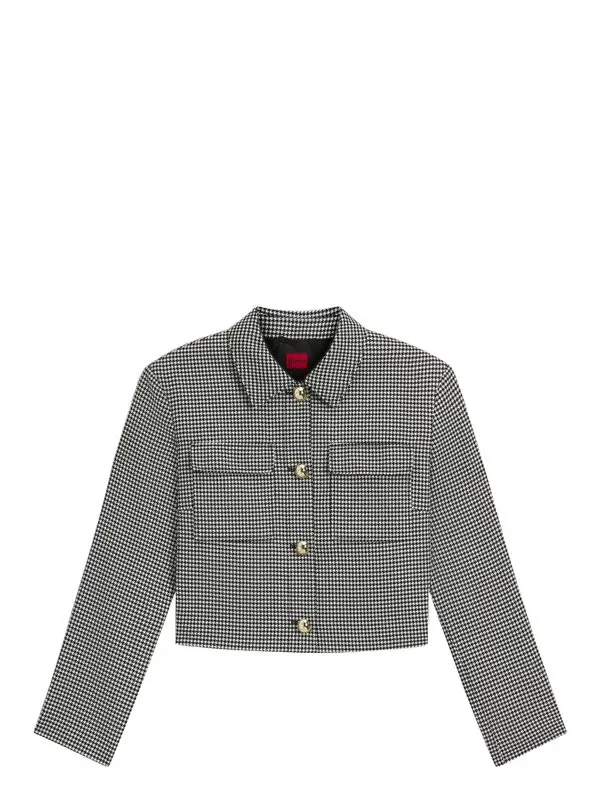 Hugo Relaxed-fit Cropped Blazer - Patterned