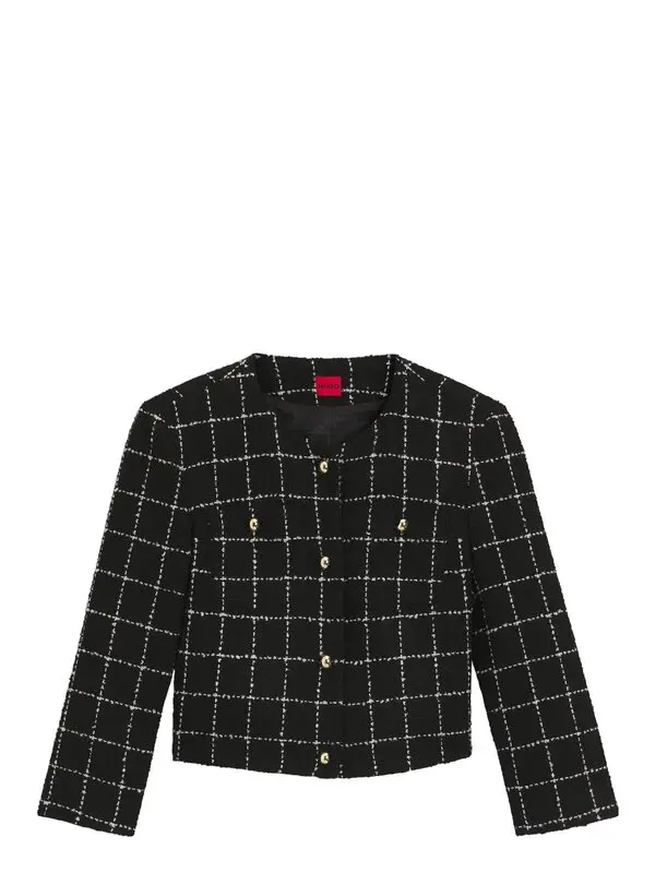 Hugo Regular-fit Checked Bouclé Blazer - Patterned