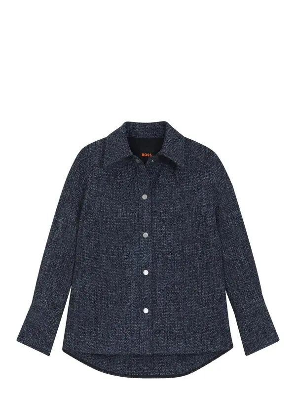 BOSS Relaxed-fit Overshirt In Tweed - Patterned