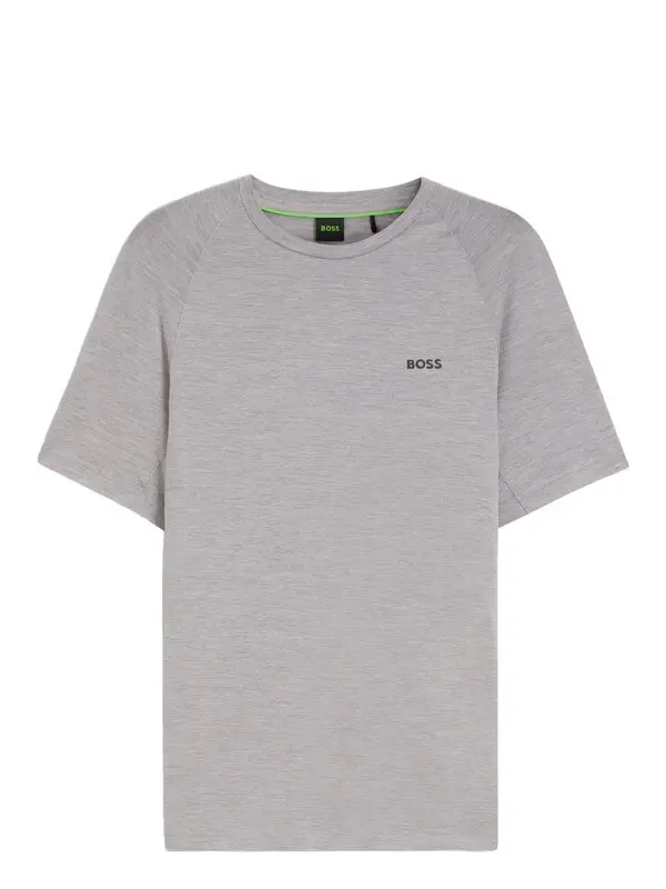 BOSS Logo-detail T-shirt In A Slim Fit - Light Grey