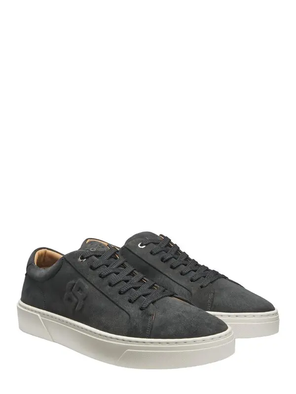 BOSS Gary Velour-effect Suede Trainers - Dark Grey
