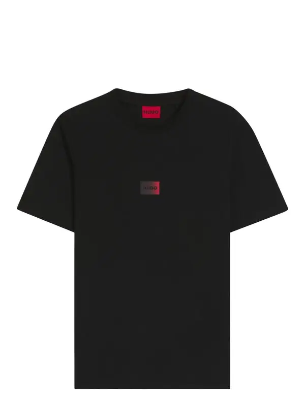 Hugo Gradient-logo T-shirt In Cotton Jersey - Black